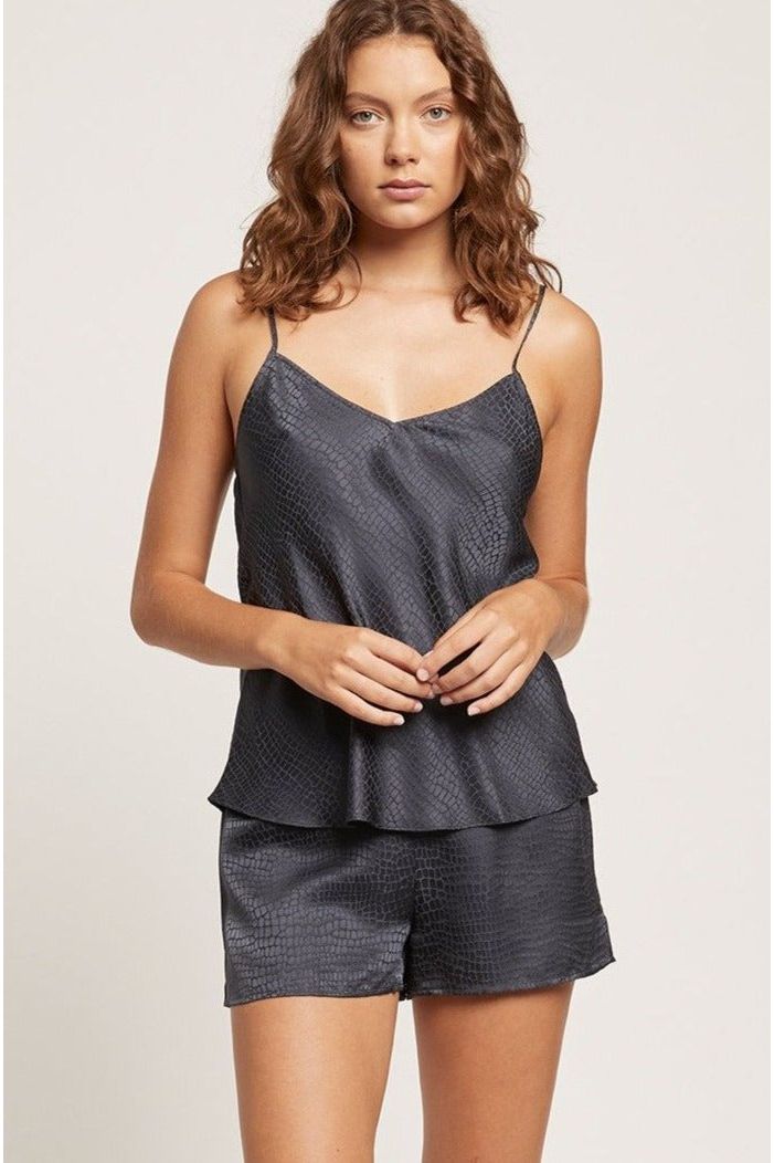 Ginia | Silk Jacquard Cami | India Ink – Eclipse Sample Sales